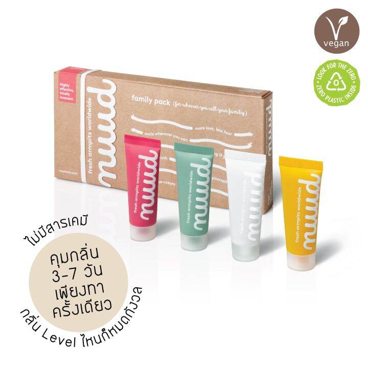 Nuud Deodorant : Family Pack ( 4ea. X 20ml.) without Magic cap | Lazada ...