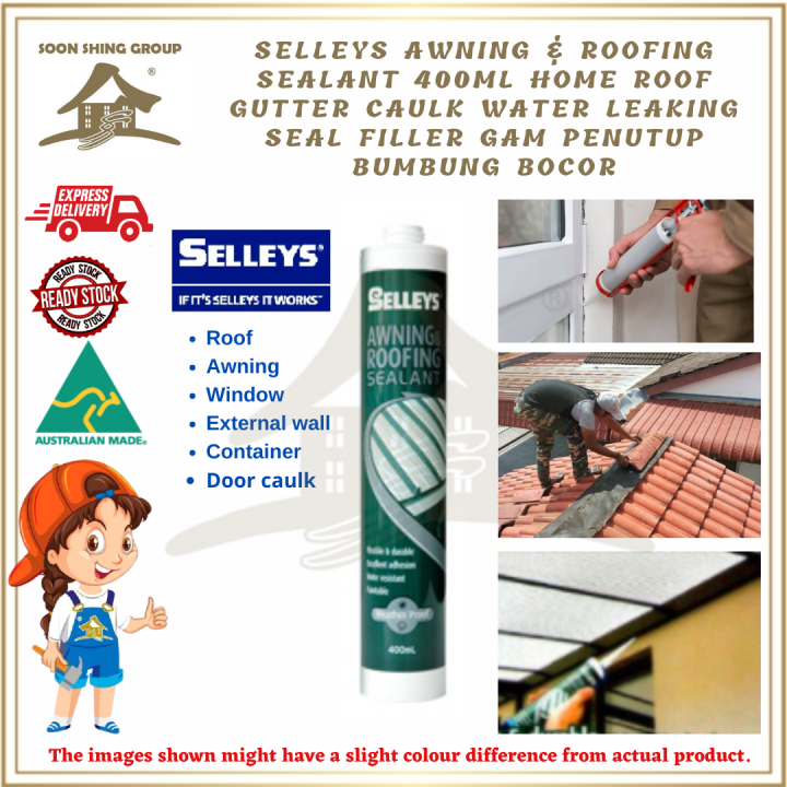 Selleys Awning & Roofing Sealant 400ml Home Roof Gutter Caulk Water ...