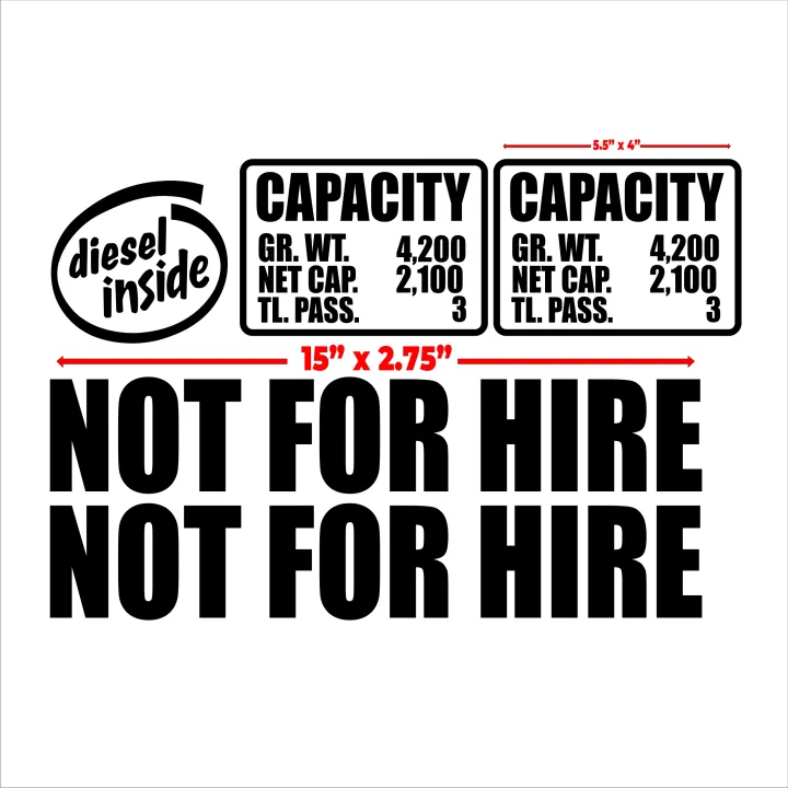 Elf Dropside Capacity Not for Hire & diesel inside Vinyl Sticker ...