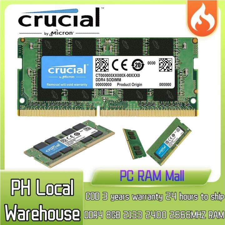 Local 24H Ship Crucial DDR4 RAM 8G 4G 16G 2400MHZ 2666MHZ 3200MHZ PC4-19200 21300 25600 SODIMM 1 ...
