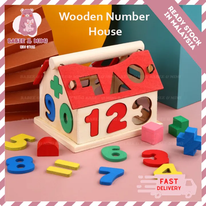 Ready Stok Number House Wooden Educational Toys Kids Early Learning ...