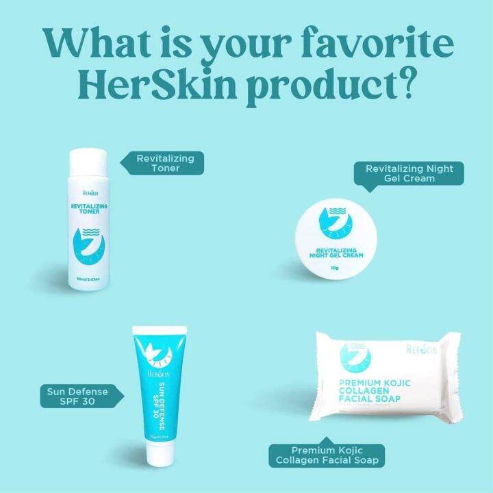 HER SKIN REVITA GLOW SKIN RESCUE TONER SOAP SUNSCREEN REVITALIZING ...