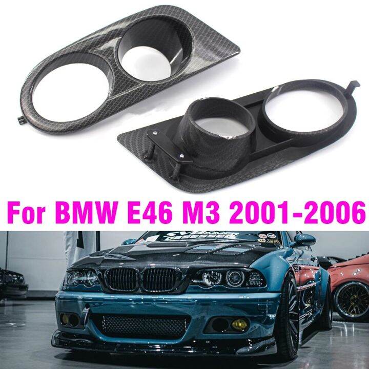 Front Bumper Grill Mist Lamp Cover Grille Trim For Bmw E46 M3 2001-2006 Carbon Fiber Honeycomb ...