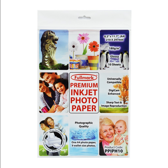Fullmark A4 Photo Paper Premium Inkjet 180gsm - 10 sheets / pack ...