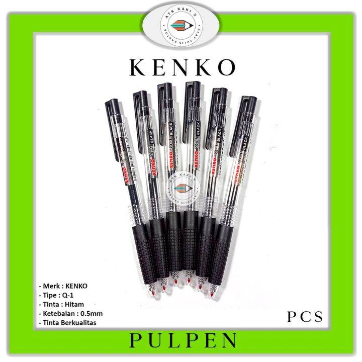 KENKO - Ballpoint Gel Pen Q-1 Tinta Hitam - Pcs | Lazada Indonesia