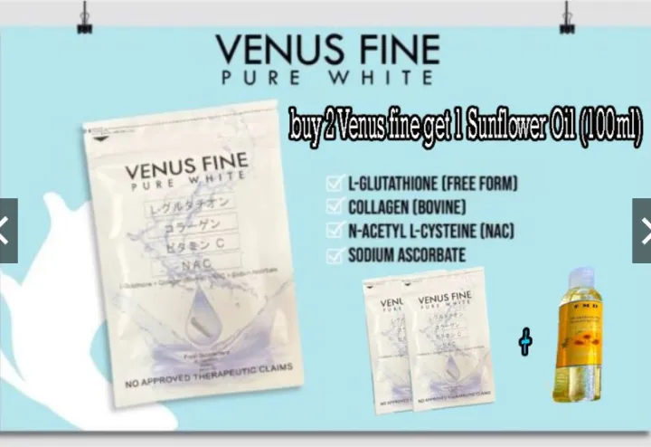 𝐕𝐞𝐧𝐮𝐬 𝐅𝐢𝐧𝐞 𝐏𝐮𝐫𝐞 𝐖𝐡𝐢𝐭𝐞 Buy 2 get 1 free Sunflower beauty oil | Lazada PH