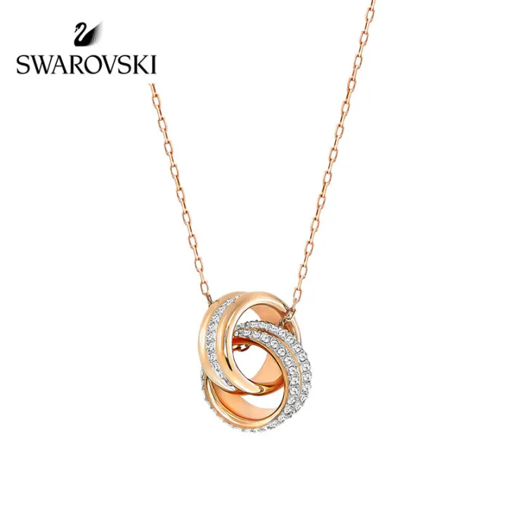 Swarovski FURTHER Rose Gold Buckle Necklace 5240525 Gift for Girlfriend ...