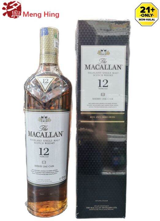 The MACALLAN 12 YEARS SHERRY OAK CASK HIGHLAND SINGLE MALT SCOTCH ...