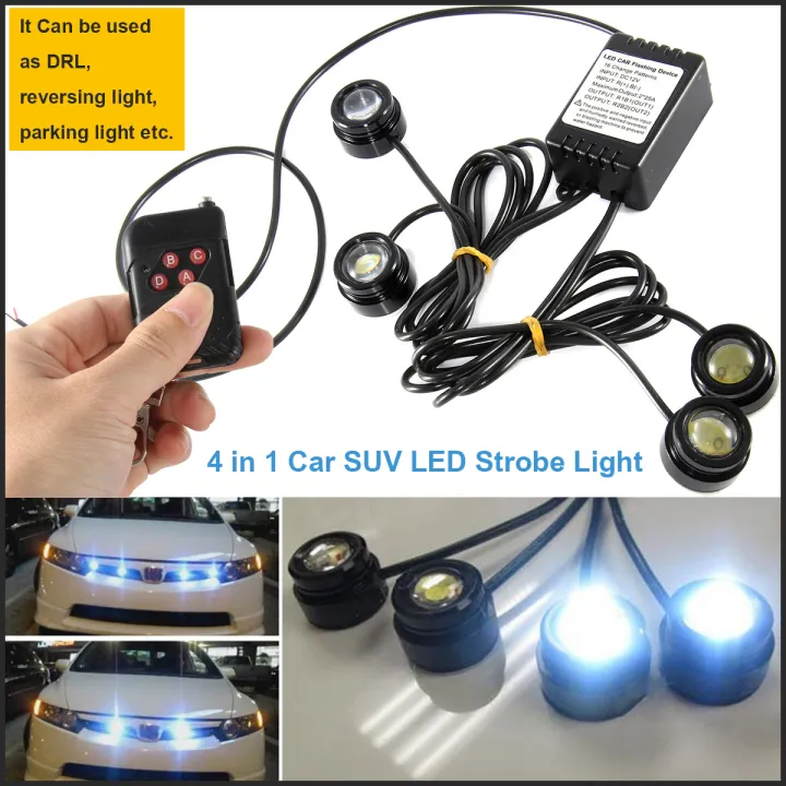 BaiTao 4 in 1 Car White Emergency Flash Grille Strobe LED Warning ...