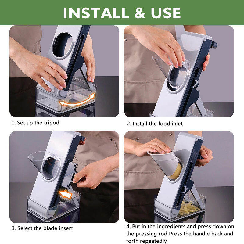 ชุดสไลด์ผักผลไม้ เครื่องหั่นผักผลไม้ ใบมีดสแตนเลส 3 in 1 ชุดมีดหั่นผัก ...