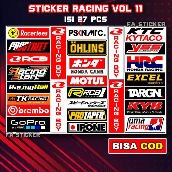 STICKER PACK SPONSOR RACING STIKER PACK VINYL DAN HOLOGRAM VOL 11 ...