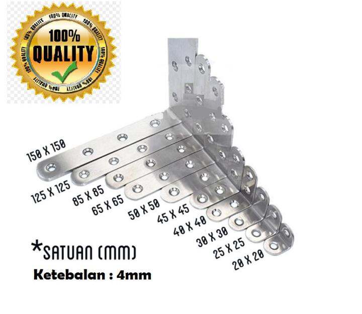 Bracket Siku L Oval 80x80 Stainless Ambalan Rak Penyangga Siku Sudut ...
