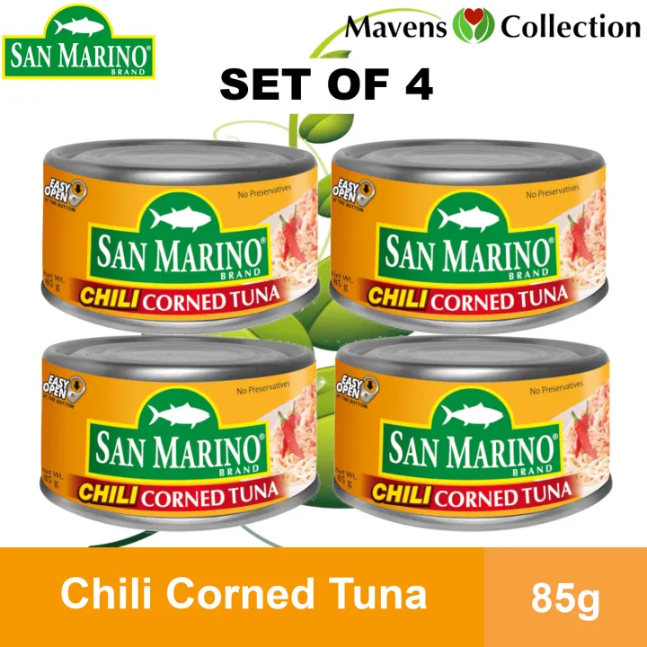 San Marino Chili Corned Tuna 85g (Set of 4) by MAVENS COLLECTION | Lazada PH