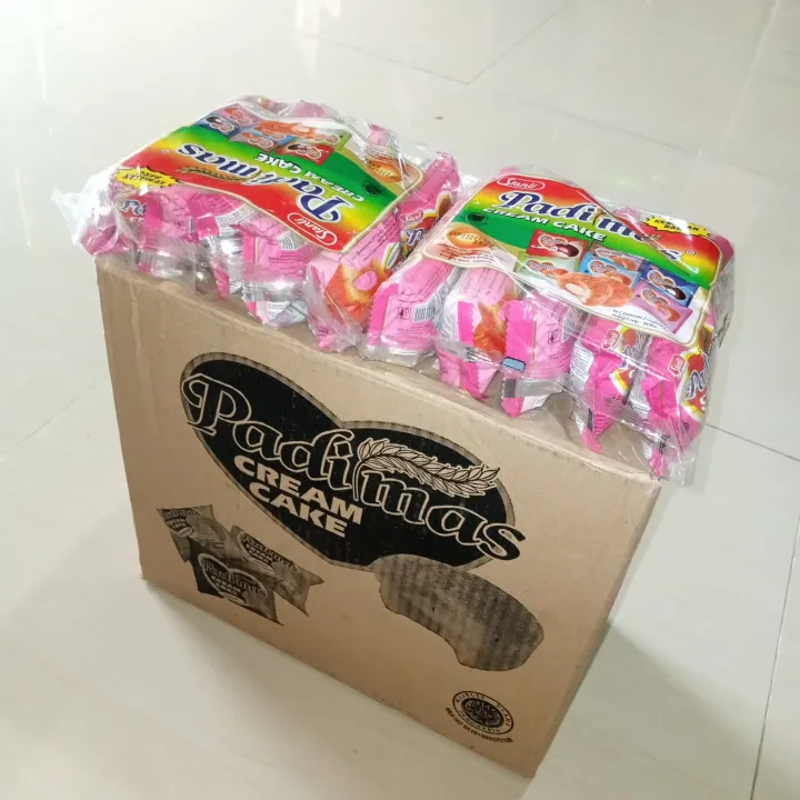Bolu Padimas Cream Cake Rasa Strawberry Isi Satu Dus 10 x 10 Total 100 ...