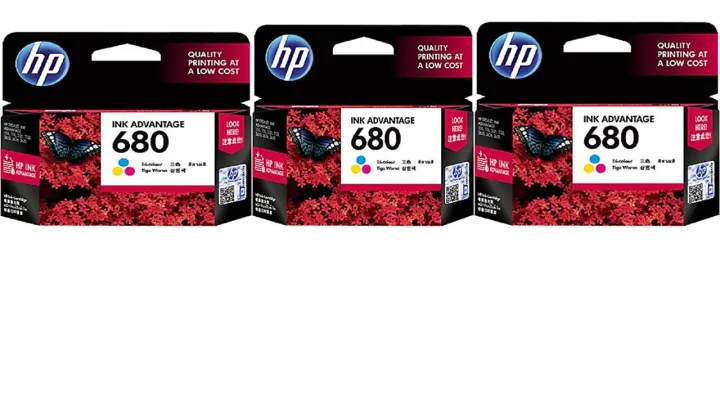 HP 680 F6V26AA Original Ink Advantage Cartridge (Tri-color) Set of 3 ...