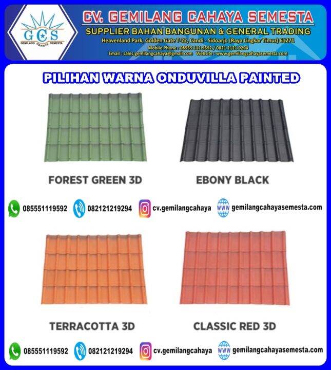 Onduvilla Painted / Atap Bitumen Selulosa / Atap Aspal - Ebony Black ...