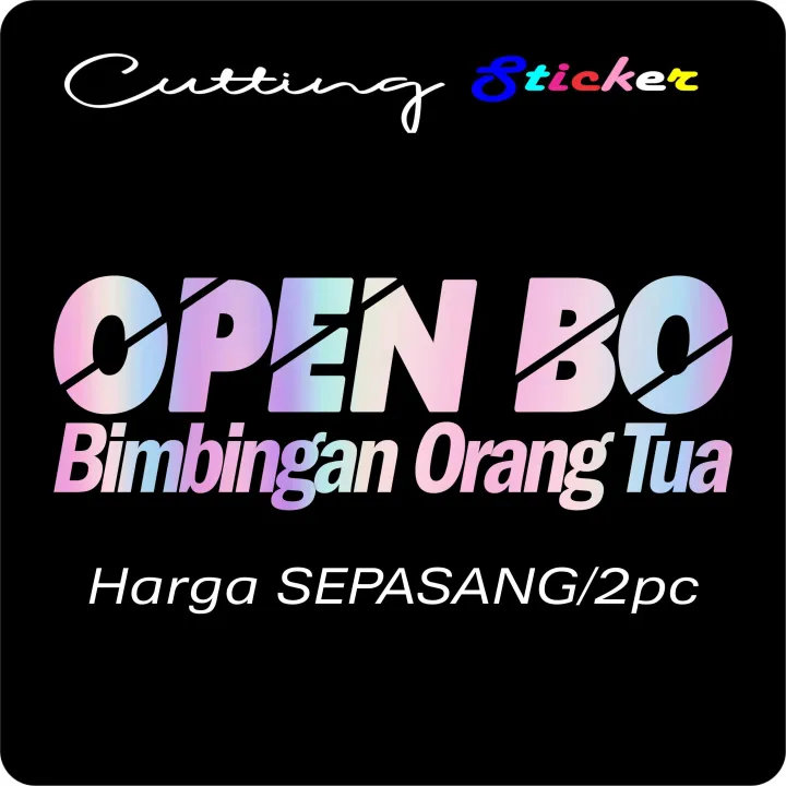 2pc Sticker Stiker OPEN BO Viral Logo Hologram Putih motor Vixion PCX ...