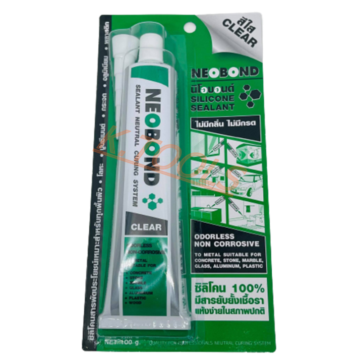 ซิลิโคนติดตู้ปลา NEOBOND นีโอบอนด์ สีใส ไร้กรด 100 กรัม กาวตู้ปลา กาว ...