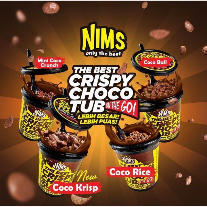 Nims CRISPY CHOCO TUB คริสปี้โกโก้ครั้นช็อคโกแลต โกโก้ครันช์เคลือบช็อค ...