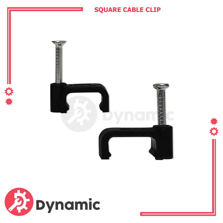 Dynamic PVC Square Cable Wire Clip 10mm Black Cable Clamp Wire ...