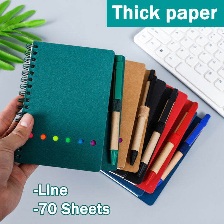 Spiral Notebook With Ballpen 70 Sheets Line Spring Notebook Coil ...