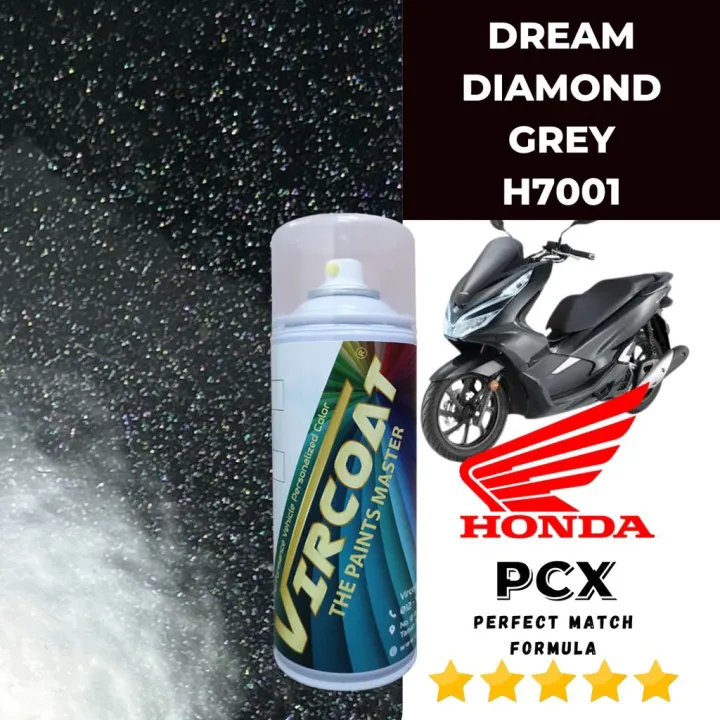 HONDA PCX/EX5 DREAM DIAMOND GREY H7001 Groundcoat Cat Motor Cat 2k Aikka DIY Aerosol Cat Spray ...