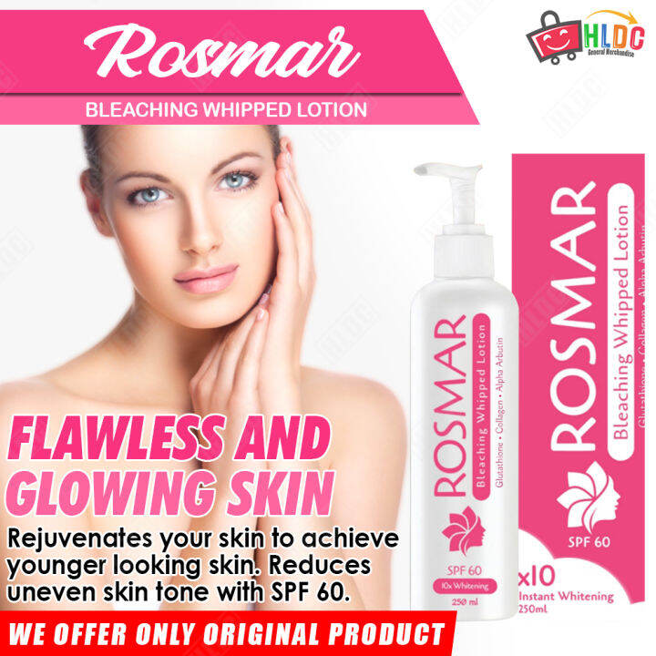 Rosmar Bleaching Whipped Lotion 250ml, 10x Whitening, with SPF 60 ...