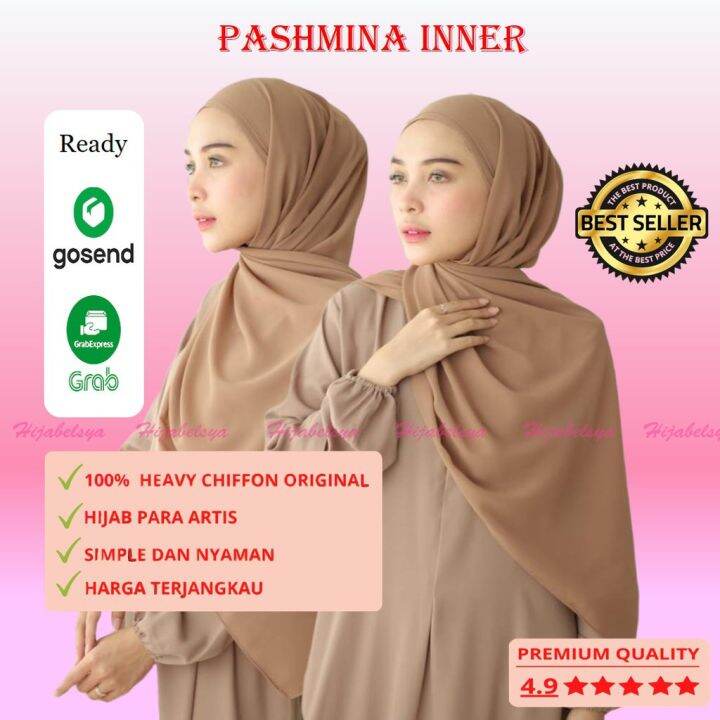 Pashmina 2in1 (with inner), Syma Pashmina With Inner Premium, Pashmina ...