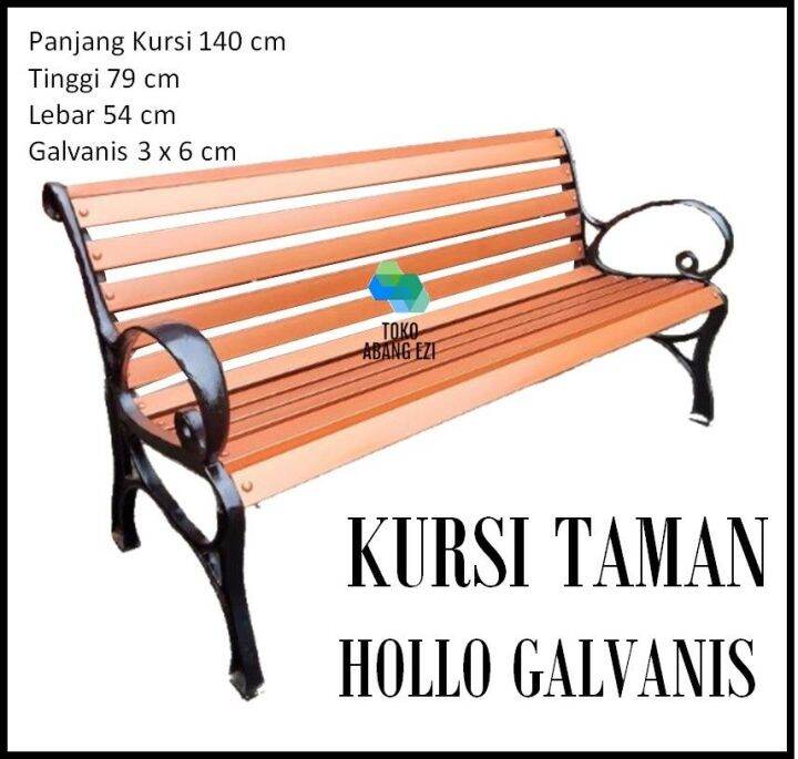 KURSI TAMAN / KURSI TERAS FULL BESI HOLLO GALVANIS 140 CM (FREE ONGKIR ...