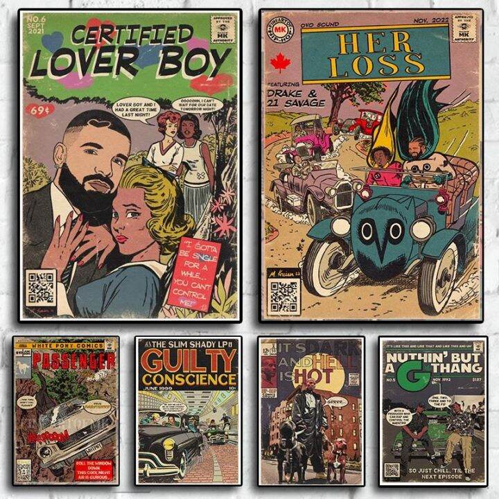 2023 Drake Comic Poster Aesthetic Deftones Car Nordic Music Album Hip ...