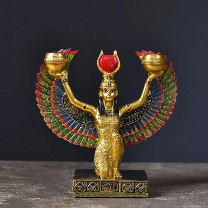 Egyptian Mythology Isis Goddess Statue Souvenirs Queen Candleholder ...