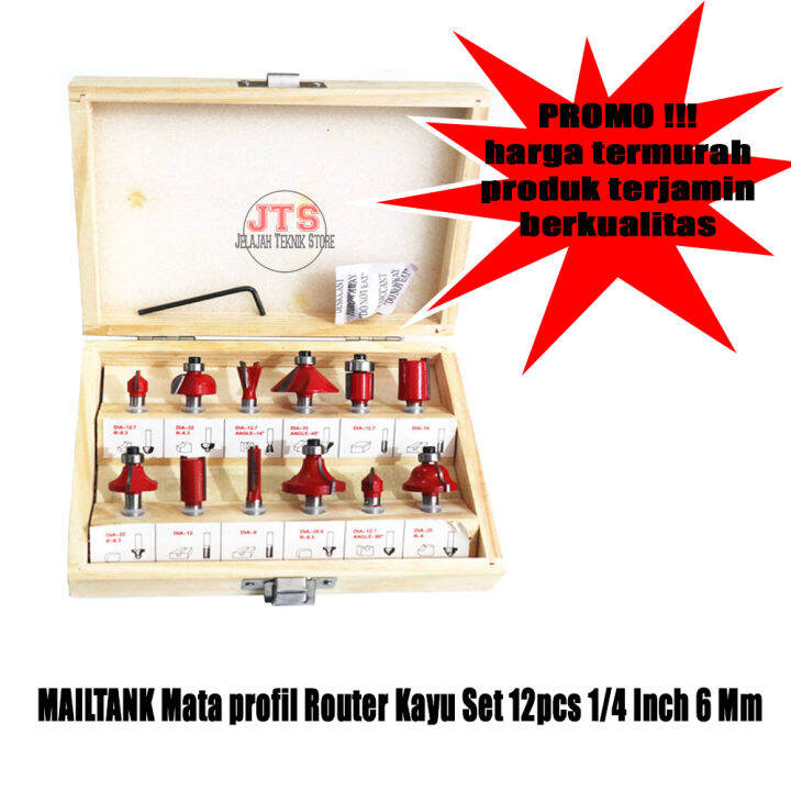 Mata Router MAILTANK / RYOTA Mata Mesin Profil Kayu Router Bit Set 12 ...