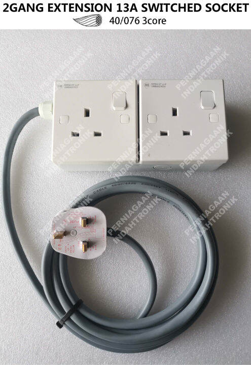 2 Way Heavy Duty Trailing Socket Extension Socket 3/6/10/15/20 Meter 40 ...
