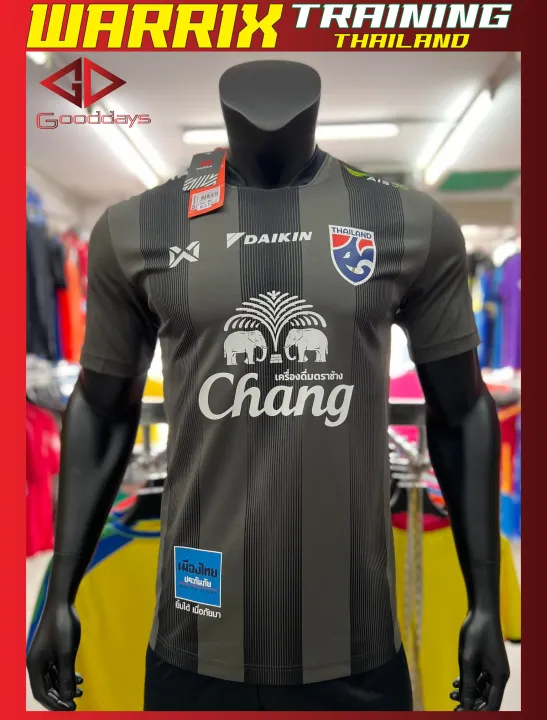Warrix เสื้อซ้อมทีมชาติไทย 2022 ใหม่ล่าสุดพร้อมฟลูสปอนเซอร์หน้า สีดำ | Lazada.co.th