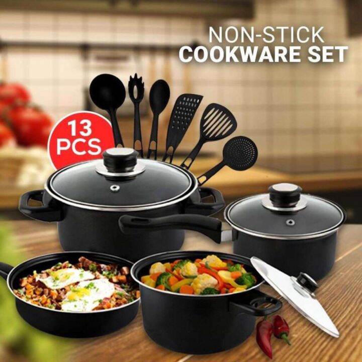 13 in 1 non stick cookware set | Lazada PH
