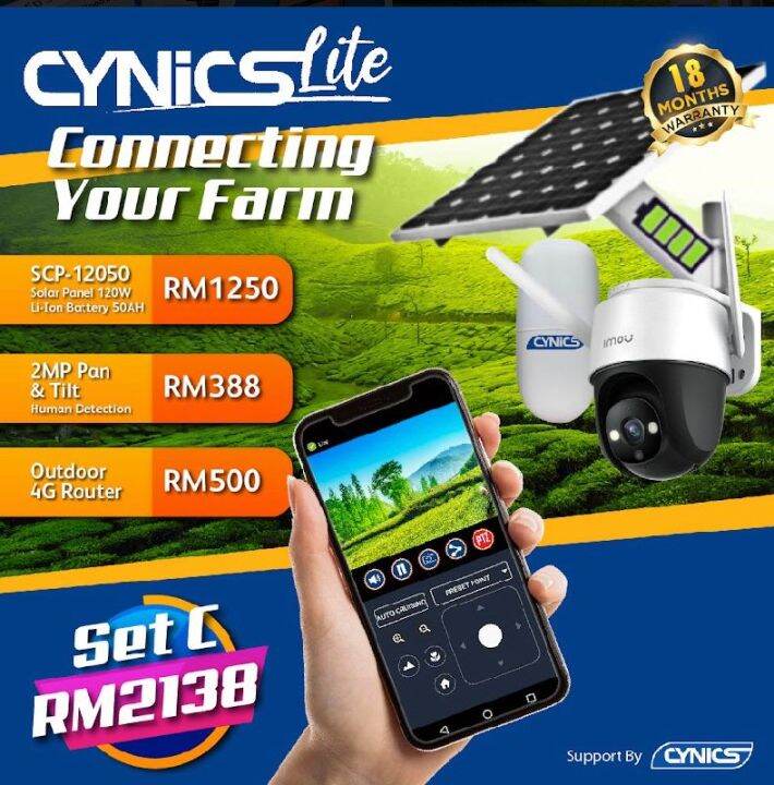 CYNICS LITE Pan & Tilt Solar CCTV wireless outdoor waterproof 1080P ...