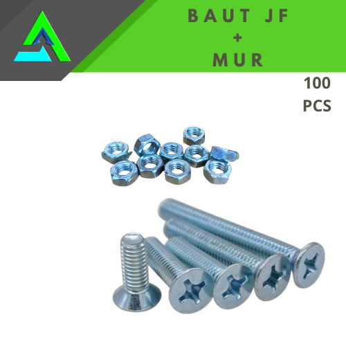 BAUT JF + MUR ( PUTIH ) M3 X 6 PAKET 100 PCS | Lazada Indonesia
