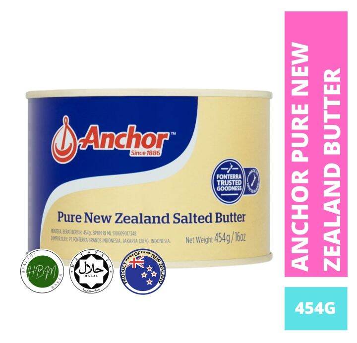 Anchor Pure New Zealand Butter 454g Tin [Salted] Mentega Anchor 454g | Lazada