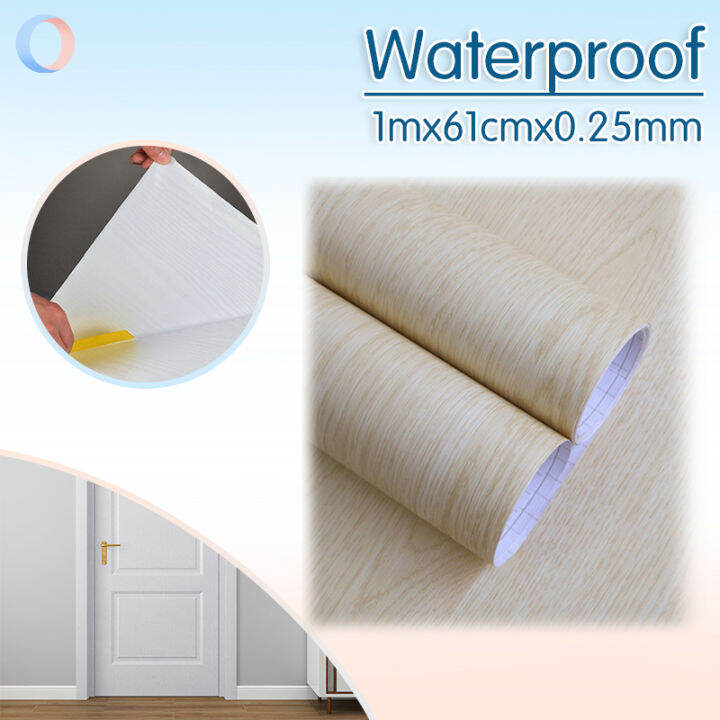 1M 3D PVC Self-adhesive Wallpaper Thick White Oak Wallpaper Self ...