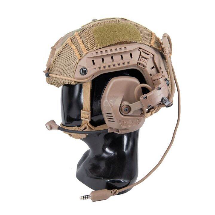 Fast Helmet Tactical High-Cut Headset RAC Tactical Rail Attached ...