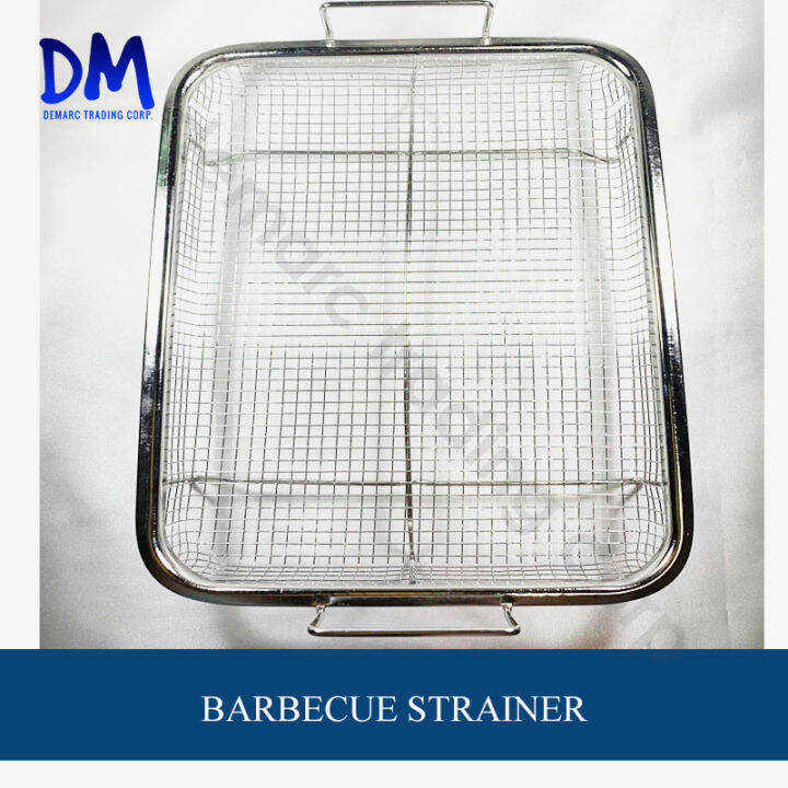 Demarc Stainless Steel Rectangular Barbecue Mesh Food Strainer - Medium ...
