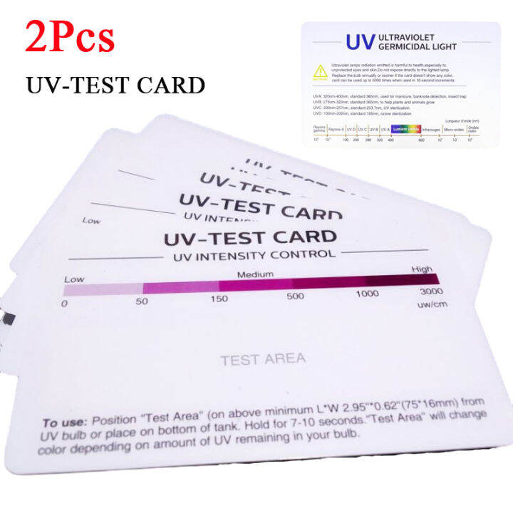 2Pcs Reptile Terrarium UV Test Card Repeatable UV Bulb & LED Intensity ...