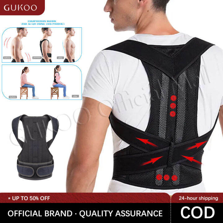 GUKOO Back Straightener Posture Corrector for Men Adjustable Spine Back ...