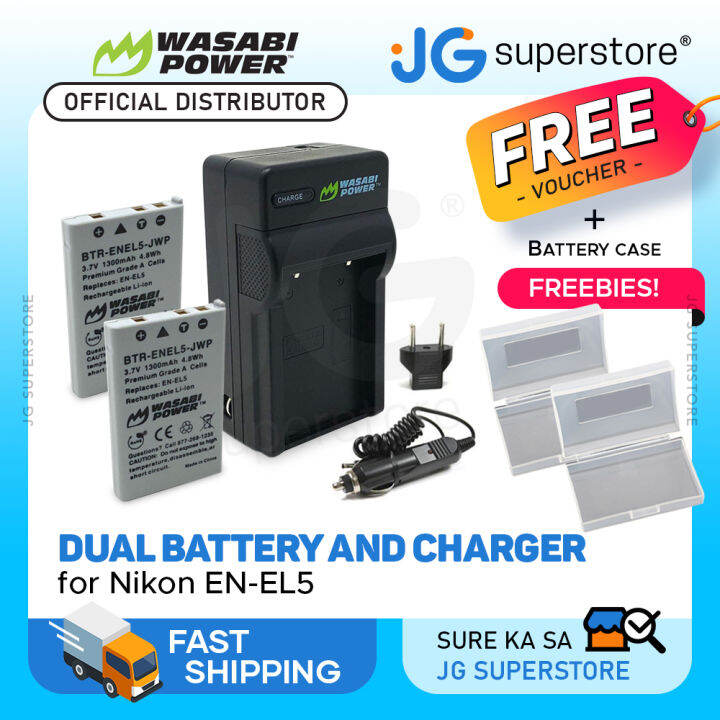 Wasabi Power Battery EN EL5 (2-Pack) and Charger for Nikon EN-EL5 and ...