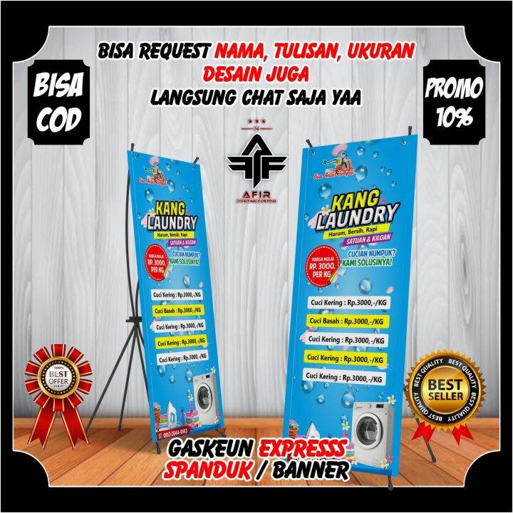 Spanduk Banner Laundry Plus Tiangnya / Spanduk Laundry Tambah Tiang ...
