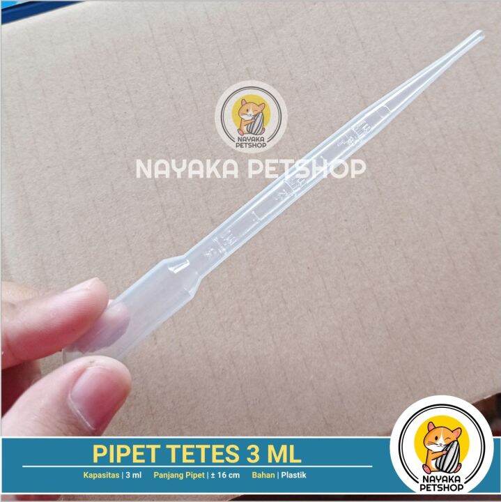 Pipet Tetes 3 ml Plastik Pipet Drop Pakan Obat Ikan Cupang Hias ...