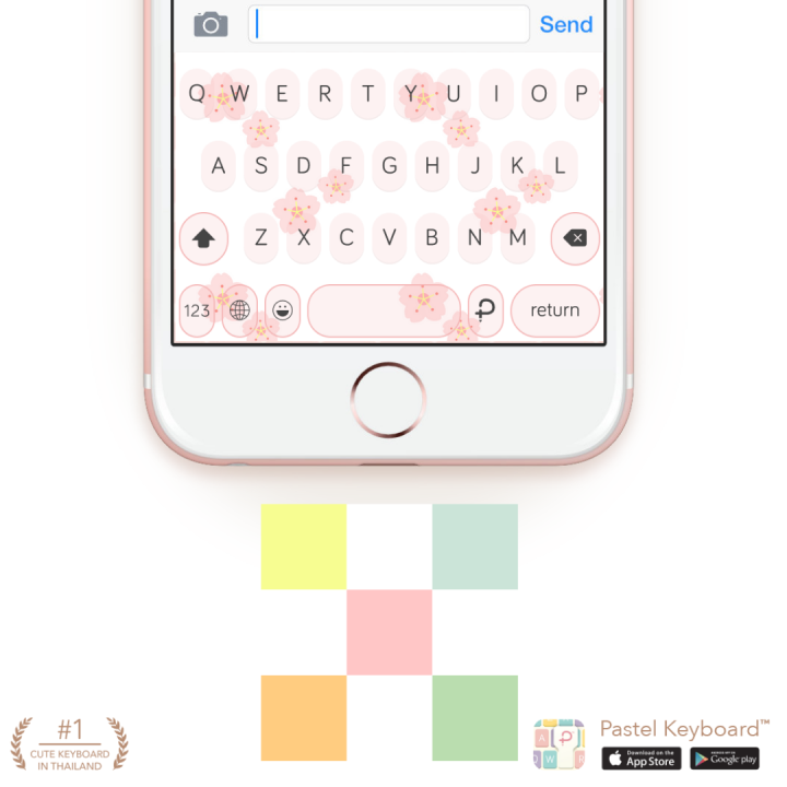 White & Color Keyboard Theme⎮(E-Voucher) for Pastel Keyboard App ...