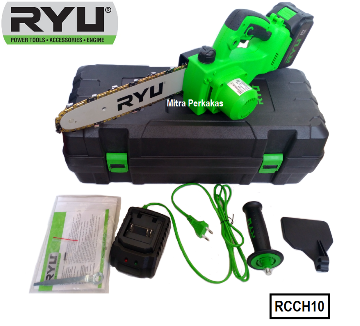 Ryu RCCH10 Cordless Chainsaw 10inch /Mesin Gergaji Baterai Pohon Dahan ...