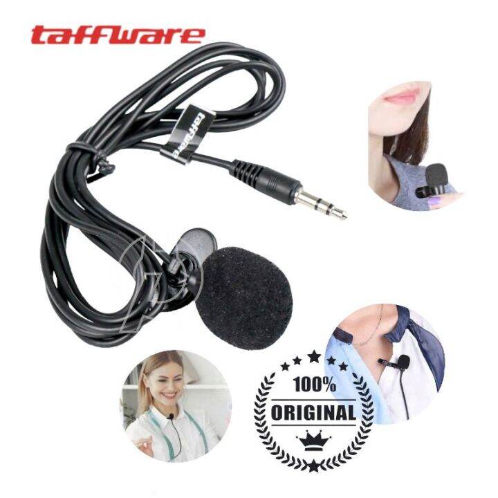 TERMURAH Taffware 3.5mm Microphone with Clip for Smartphone Laptop ...