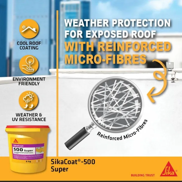 SikaCoat- 500 Super (5kg) waterproof liquid membrane coating | Lazada